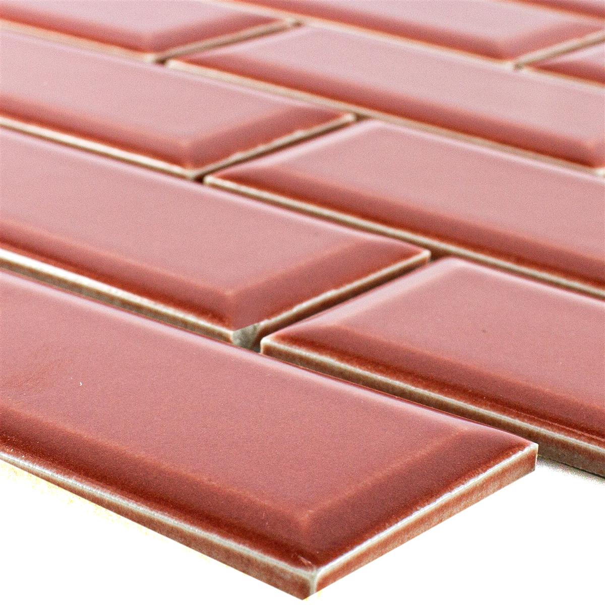 Muster von Keramik Mosaik Fliesen StPauls Metro Facette Rot